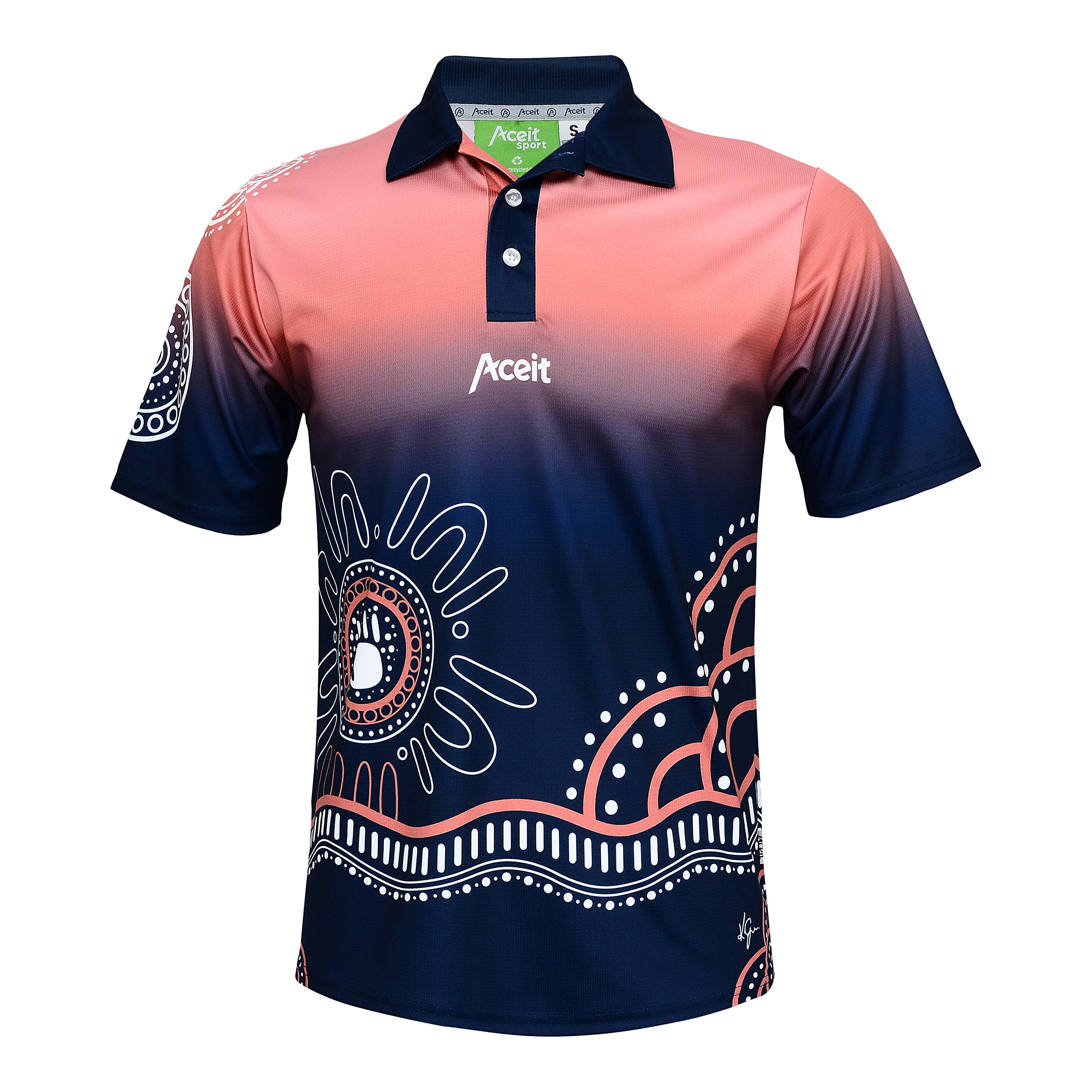 Custom Indigenous Polo Shirt - Dreamtime Grace – Aceit
