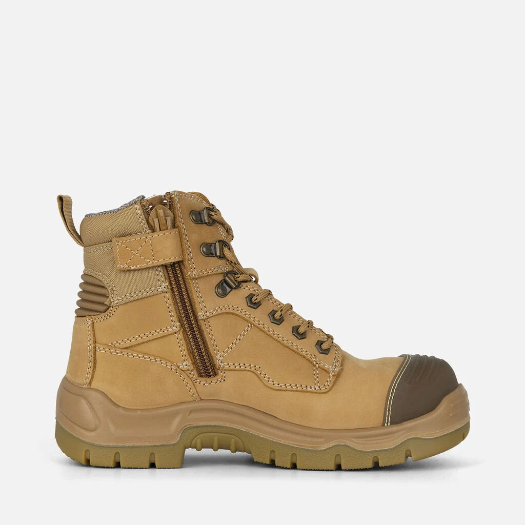 Phoenix Zip/Lace Safety Work Boots With Scuff Cap - K27880 (Wheat) – Aceit